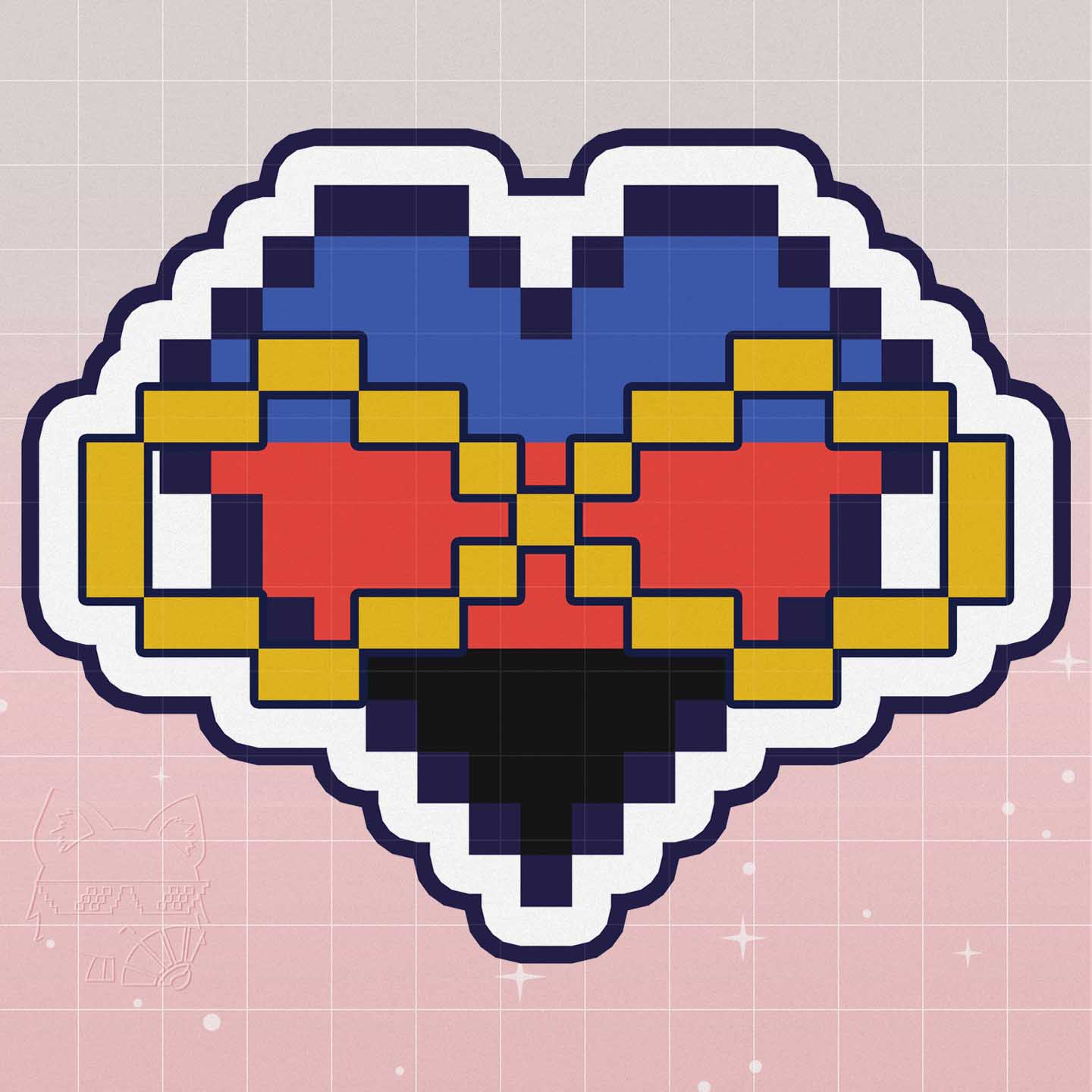 Poly Pride Pixel Heart Vinyl Sticker – Holic Mode